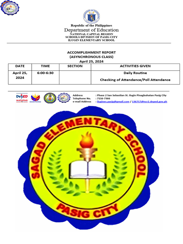 Domalaon - Accomplishment Asynchronous Class | PDF | Metro Manila ...
