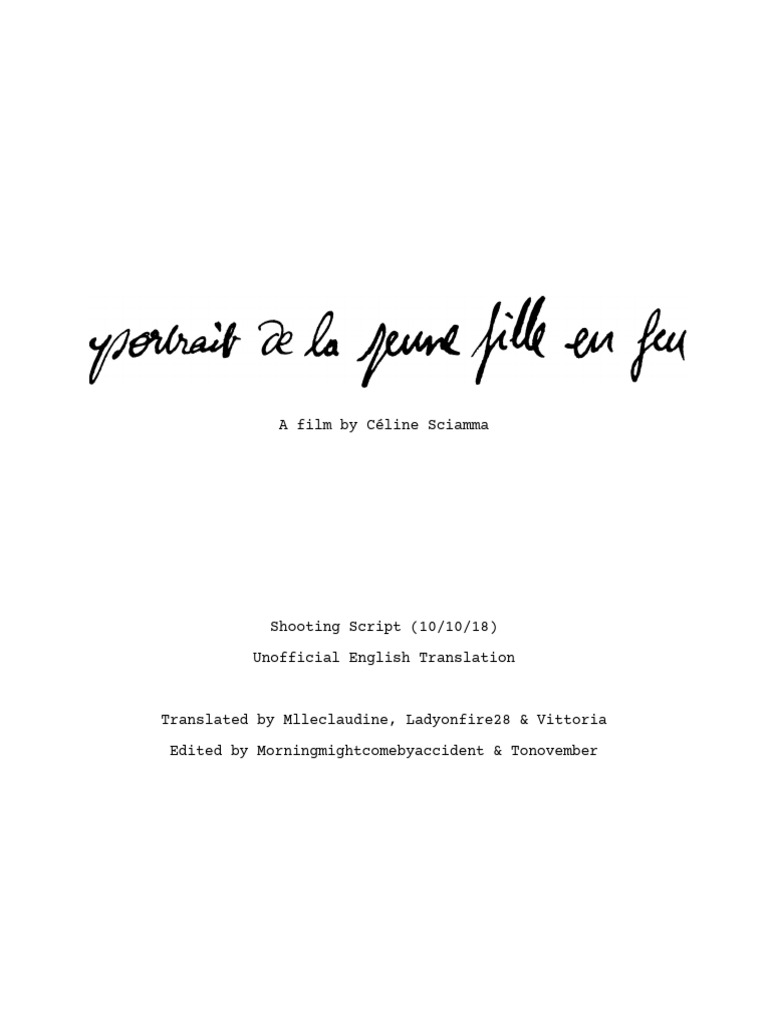 Portrait De La Jeune Fille En Feu Portrait Of A Lady On Fire PDF