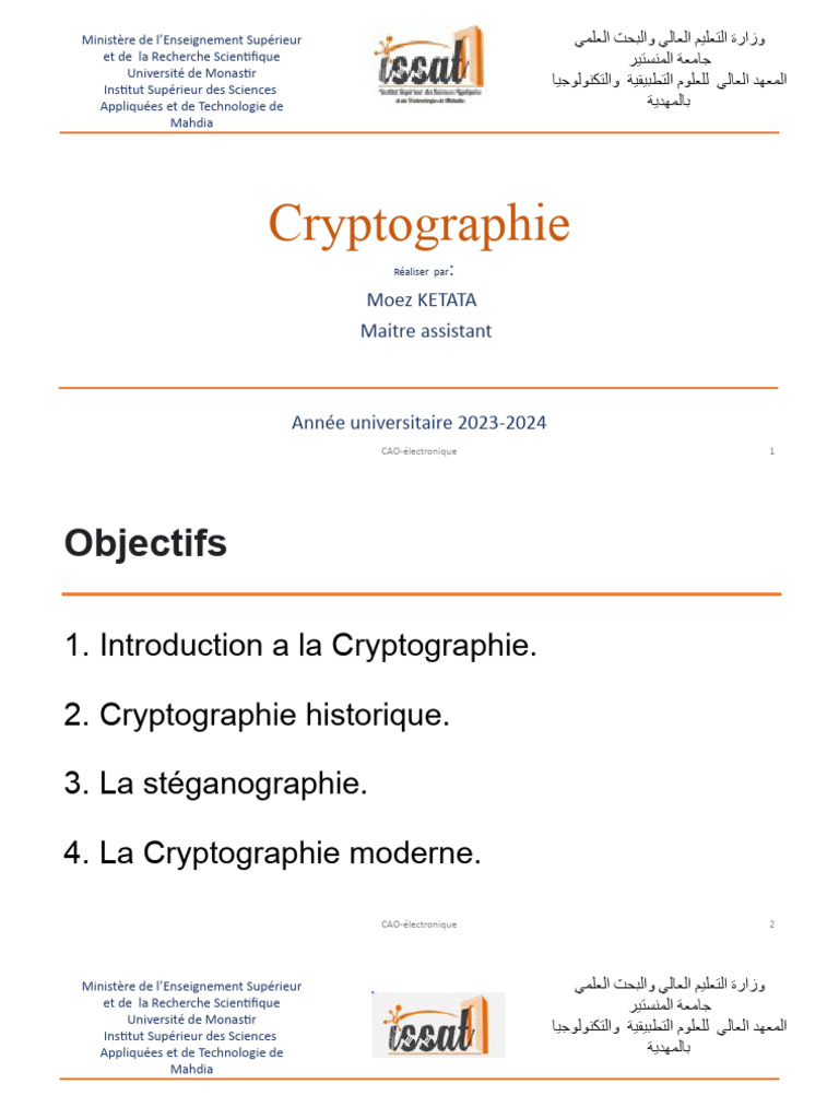 Cours Cryptographie1 | PDF | Public-key cryptography | Cryptographie