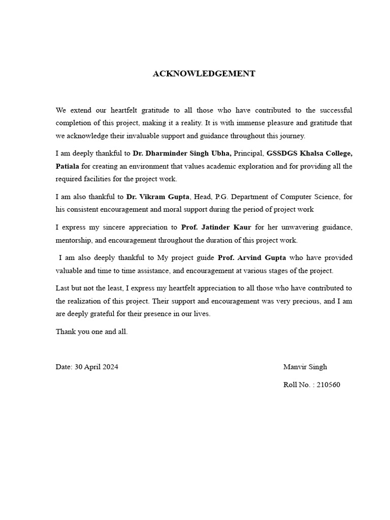 Acknowledgment | PDF