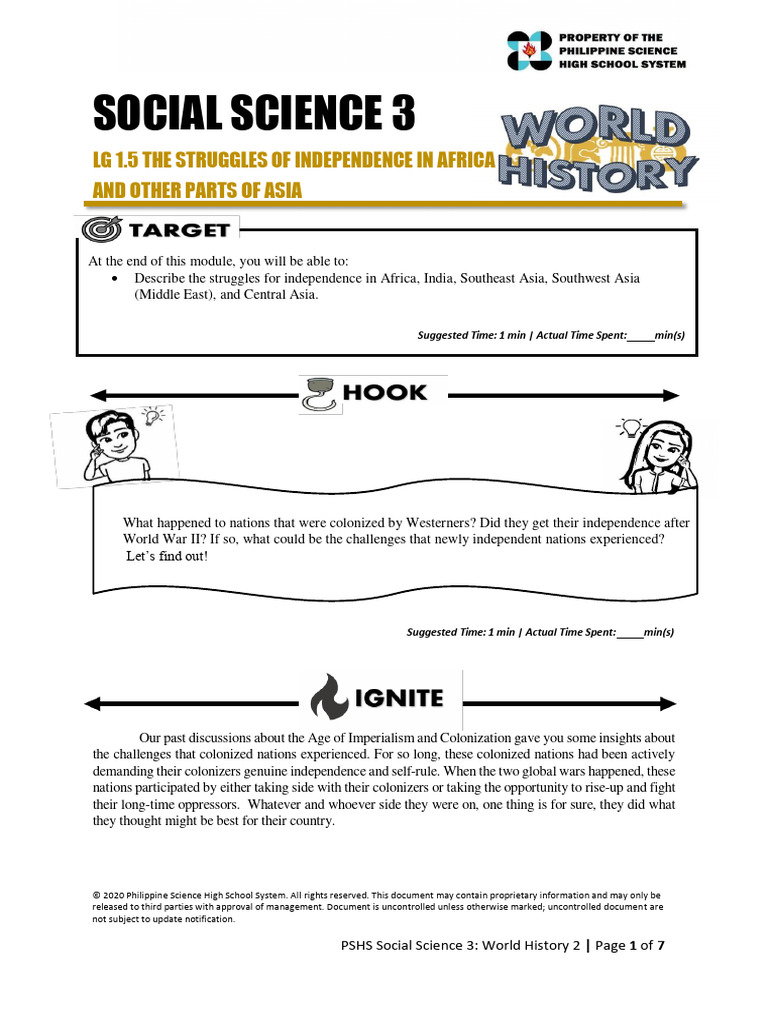SLG SS3 1.5 The Struggles of Independence in Africa and Some Parts of ...