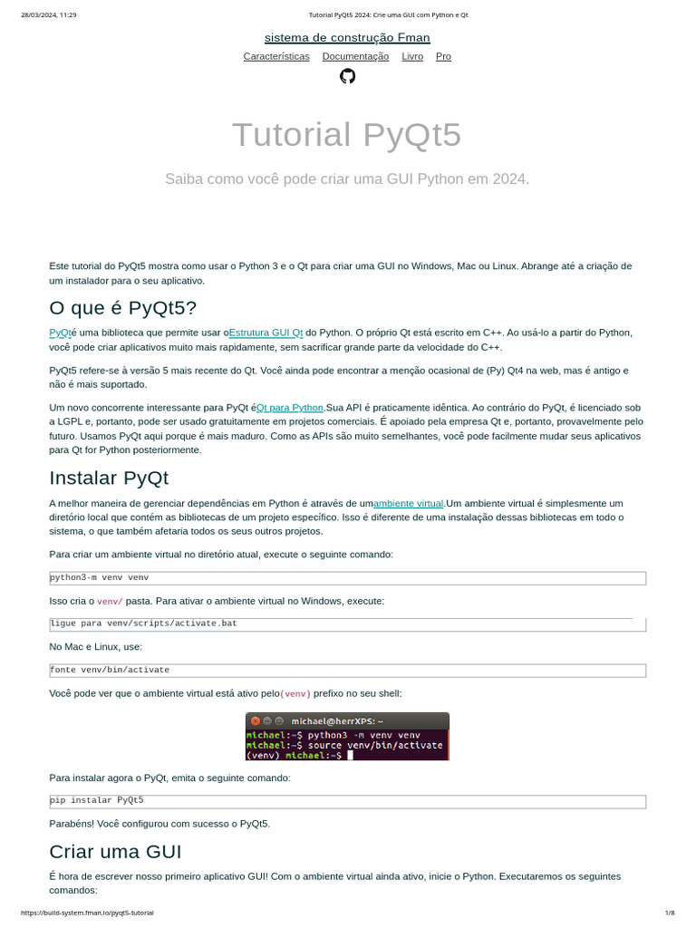 Tutorial Pyqt5 2024 Crie Uma Gui Com Python E Qt Pdf Python 6131