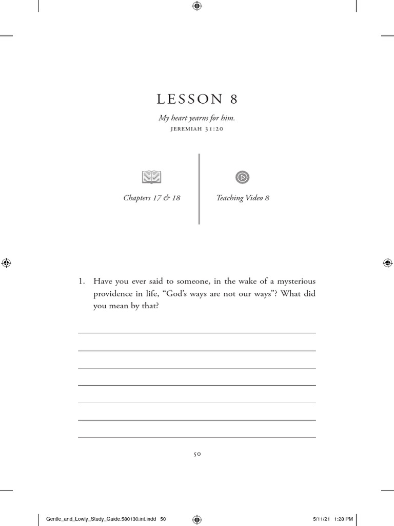 Gentle & Lowly Study 8 (Ch. 17-18) | PDF | Bible Content | Theology