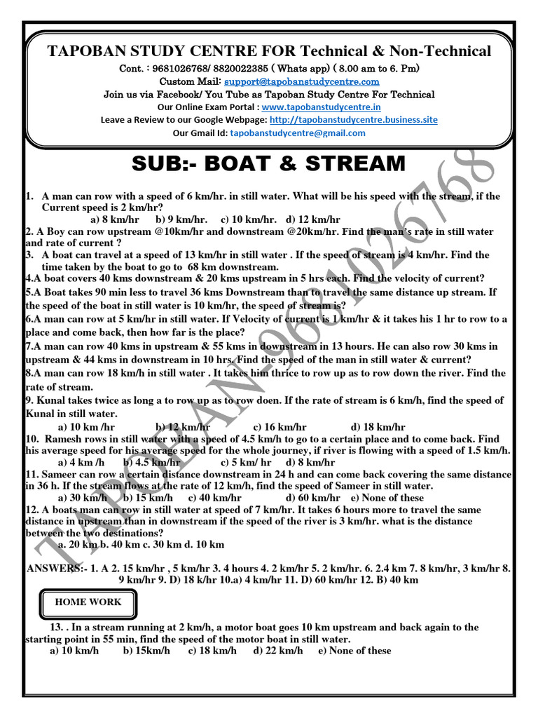 BOAT & STREAM Math Classroom PDF | PDF | Speed | Theory Of Relativity