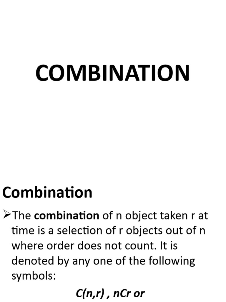Combination | PDF | Probability | Probability Theory