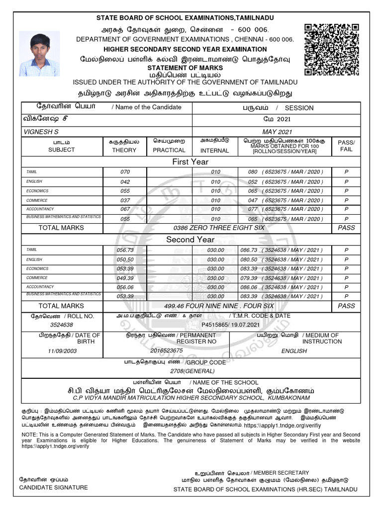 3524638-1-MAY Provisional Marksheet | PDF