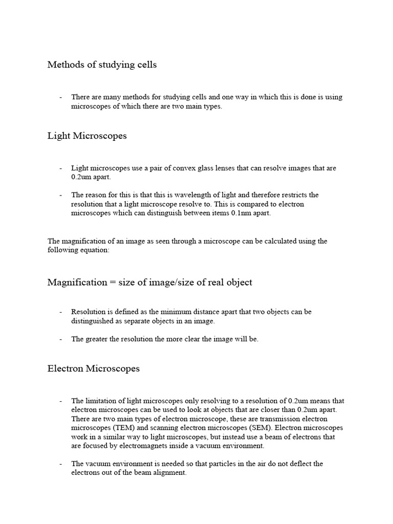 Cells - Summary Sheets | PDF | Mitosis | Cell Membrane