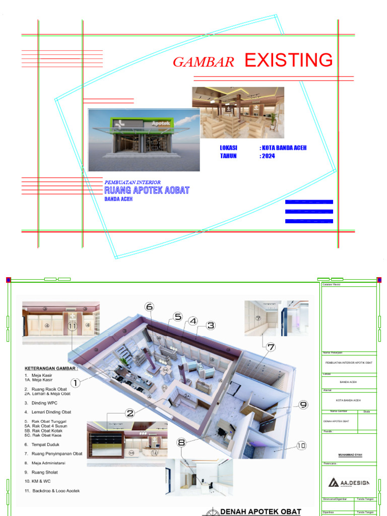 Denah dan Desain Interior Apotek | PDF