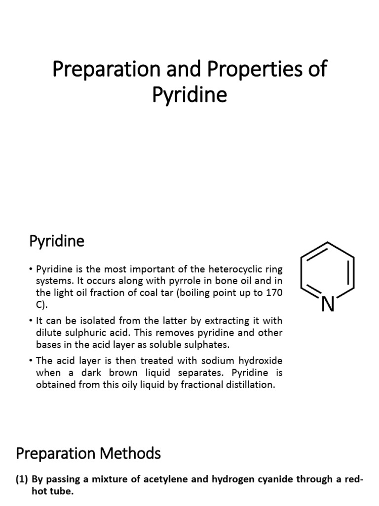 Pyridine | PDF | Science & Mathematics | Technology & Engineering
