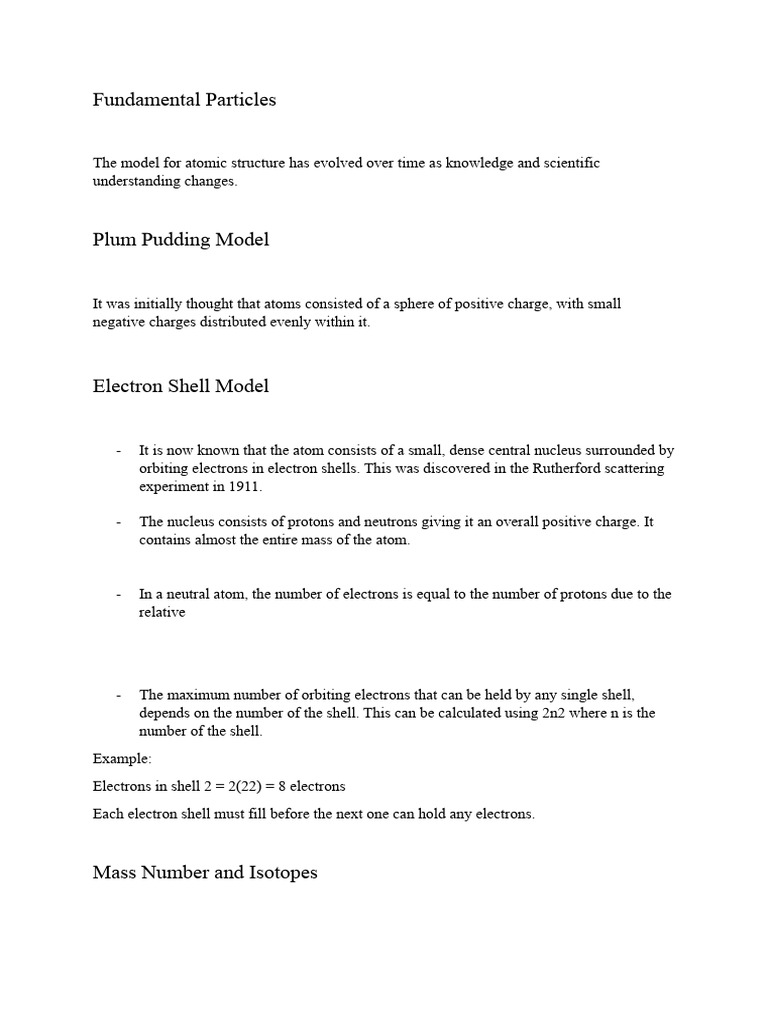 Overview of Atomic Structure Concepts | PDF | Atoms | Ion