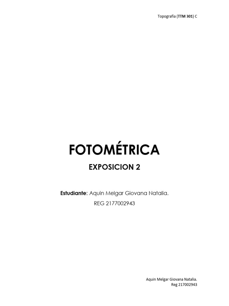 La Fotometrica - AQUIN MELGAR GIOVANA | PDF | Topografía | Science