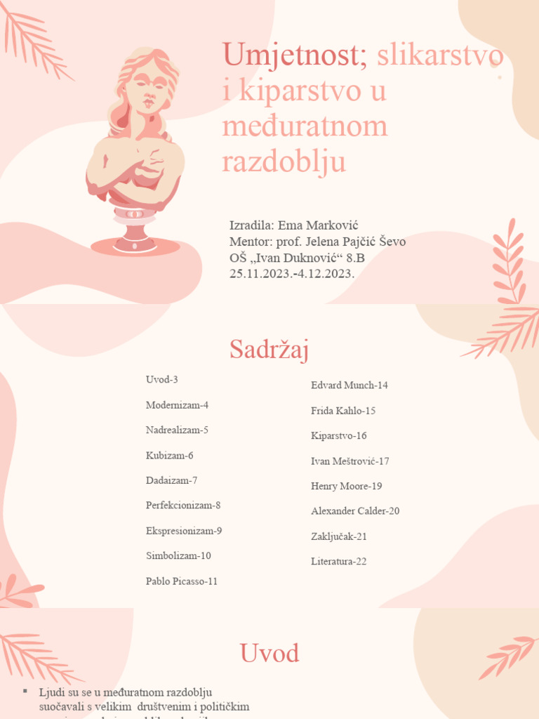 Umjetnost Slikarstvo I Kiparstvo U Međuratnom Razdoblju | PDF