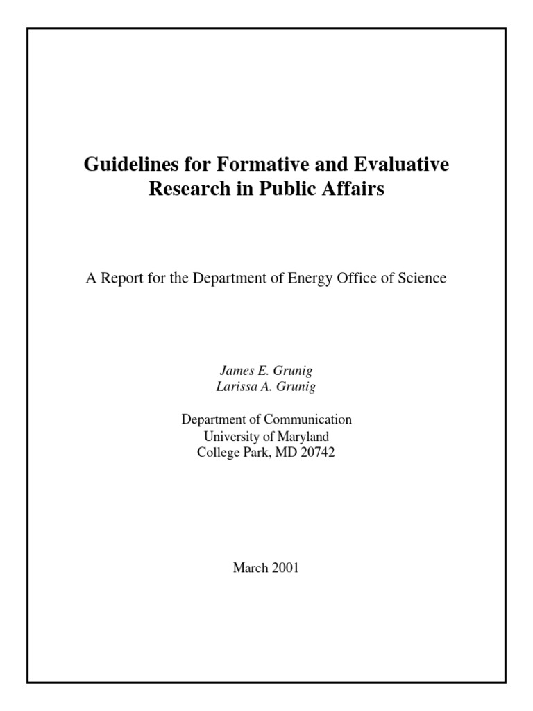 Guideline For Formative and Evaluation Research in Public Affairs | PDF ...