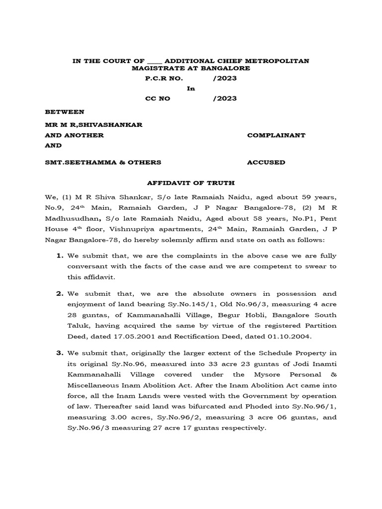 Affidavit of truth | PDF | Forgery | Affidavit