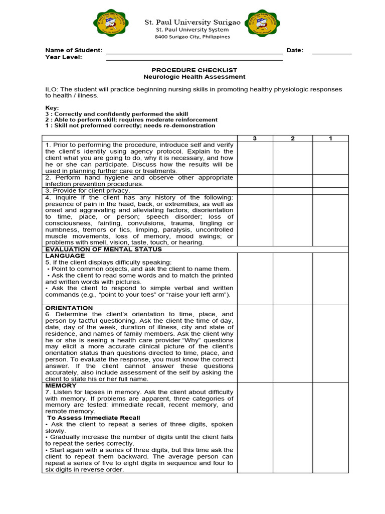 HA NEURO Assessment Checklist | PDF | Anatomical Terms Of Motion | Foot HA NEURO Assessment Checklist | PDF | Anatomical Terms Of Motion | Foot