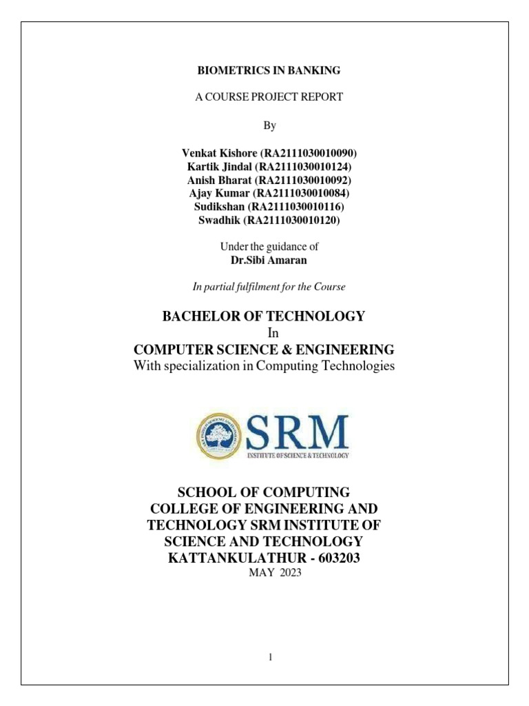 Biometrics Final Project Report | PDF | Biometrics | Authentication