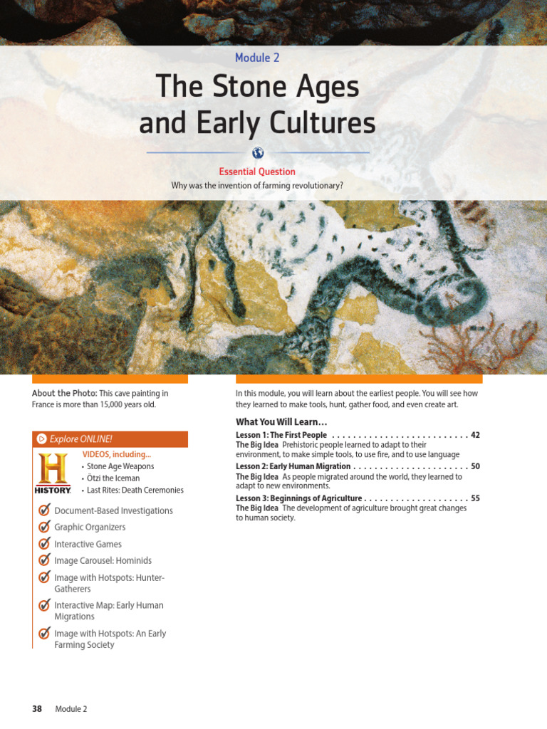 The Stone Ages and Early Cultures: Essential Question | PDF | Stone Age ...