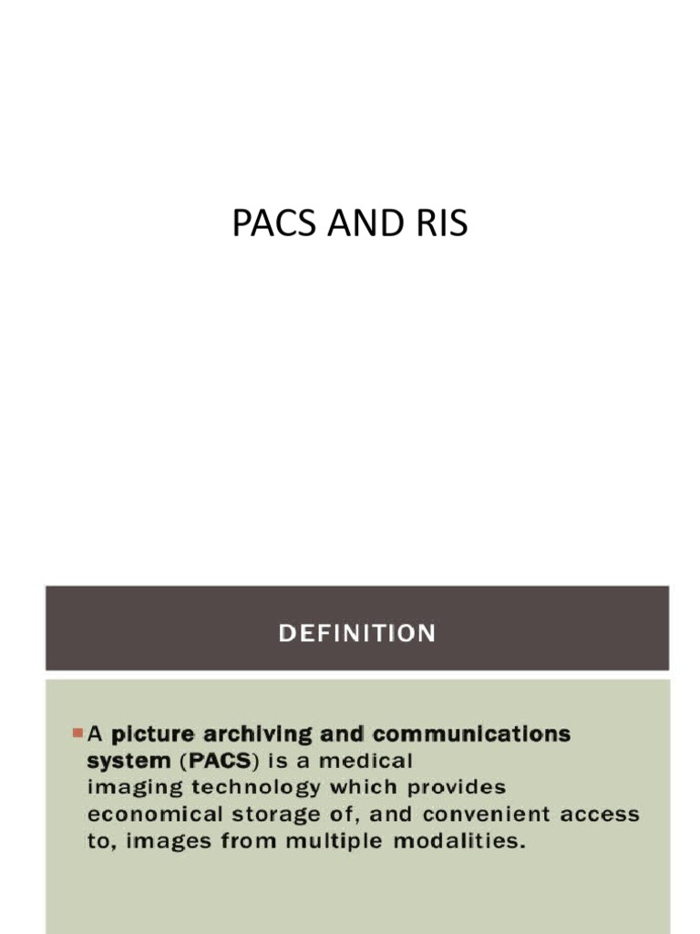 Pacs and Ris | PDF