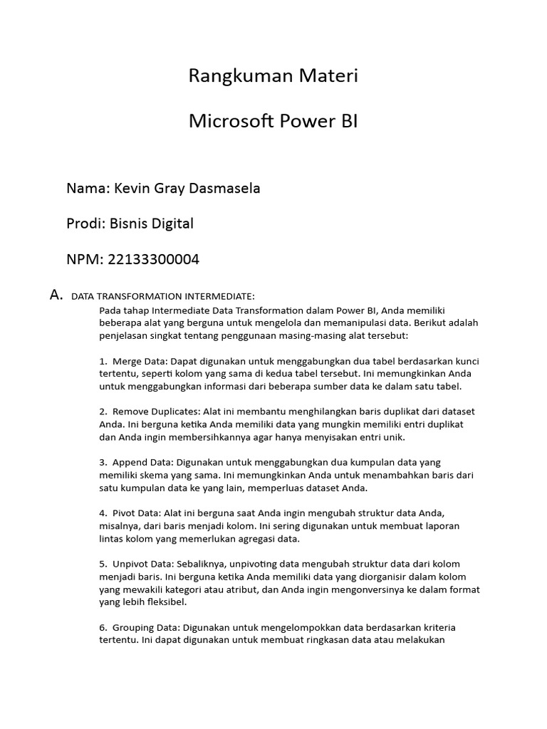 Rangkuman Materi Intermediate Data | PDF