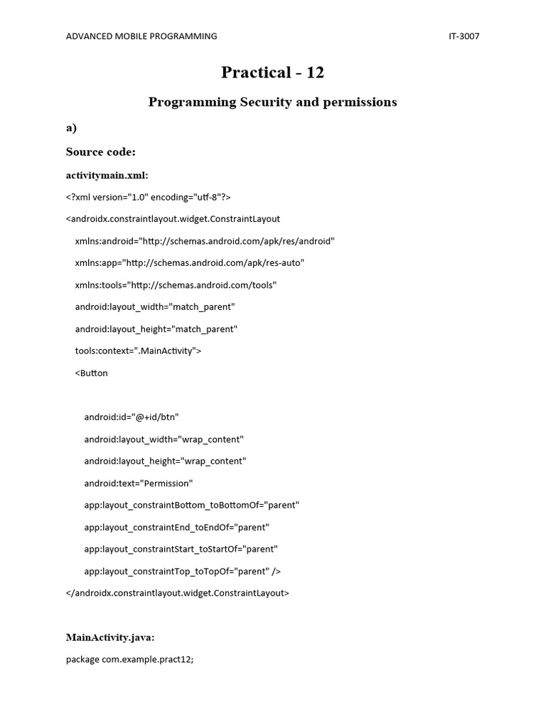 Itsm Practical-12 | Download Free PDF | Android (Operating System) | Operating System Families