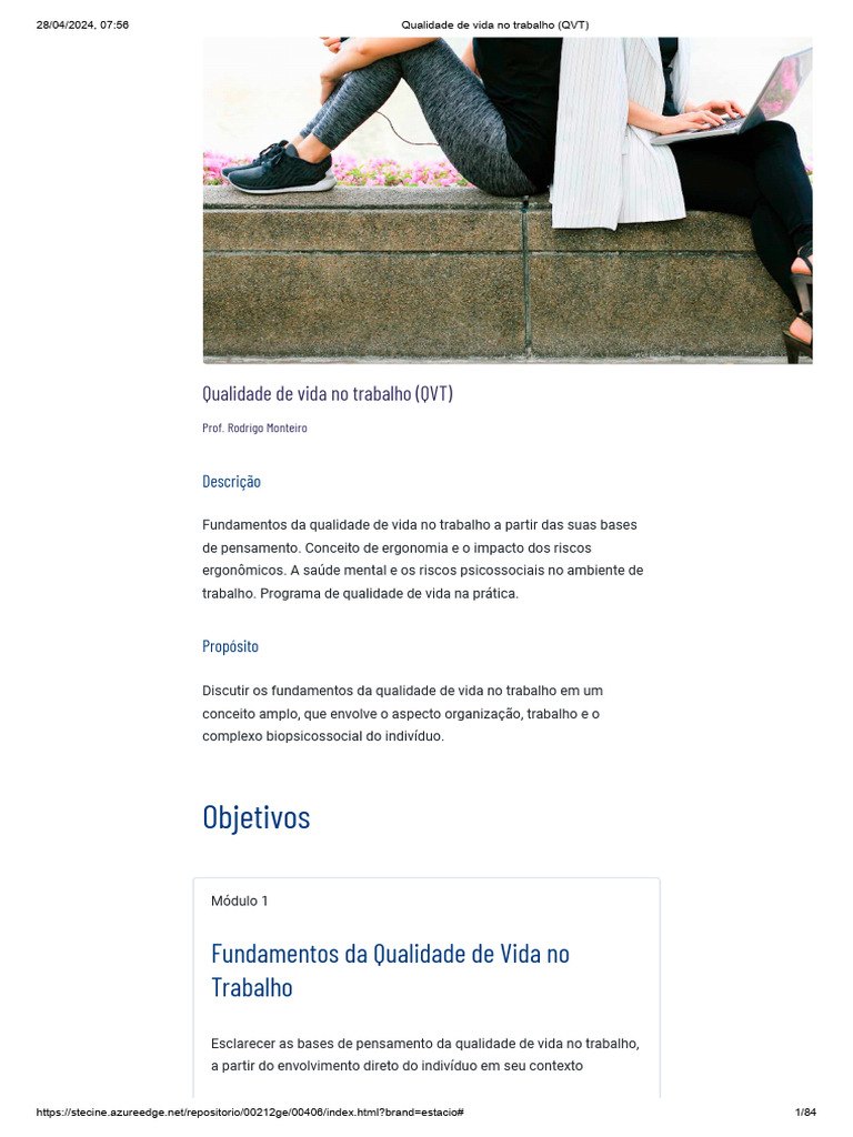 Tema 5- Qualidade de Vida no Trabalho (qvt) | PDF | Fatores humanos e ...