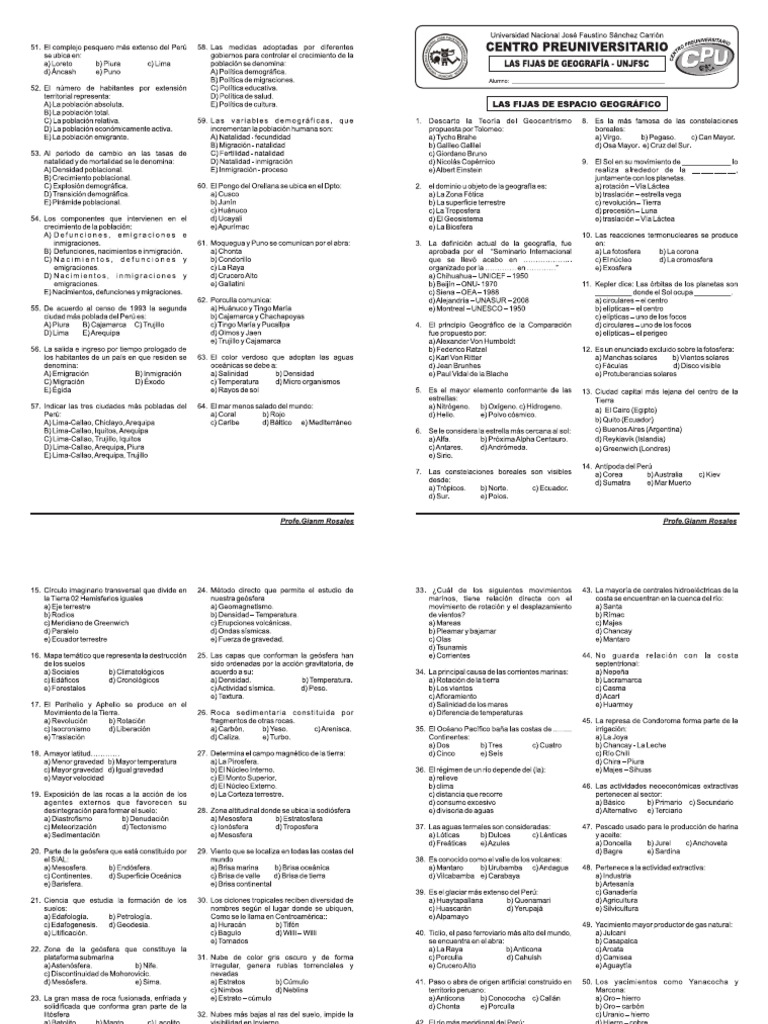 REPASO DE GEOGRAFÍA CPU 2024 | PDF