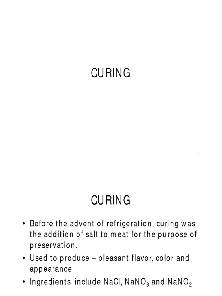CURING | PDF | Curing (Food Preservation) | Sodium Chloride