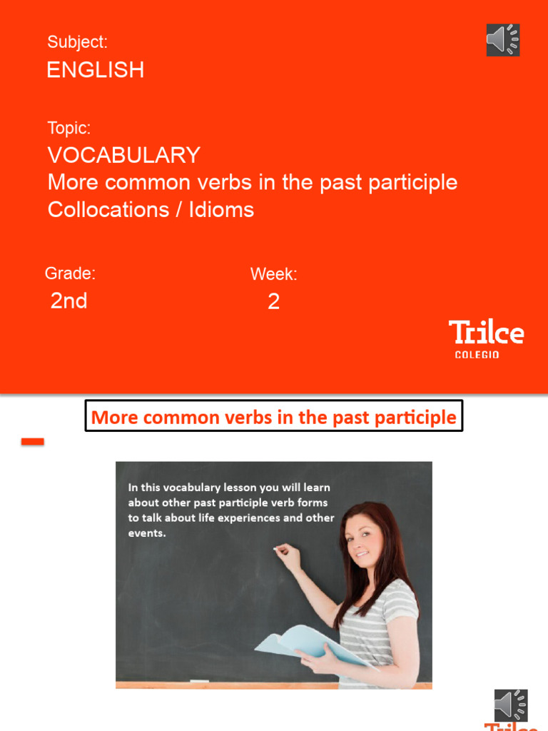 ING - 2° - Common Verbs in Participle - Idioms (Classroom) | PDF ...