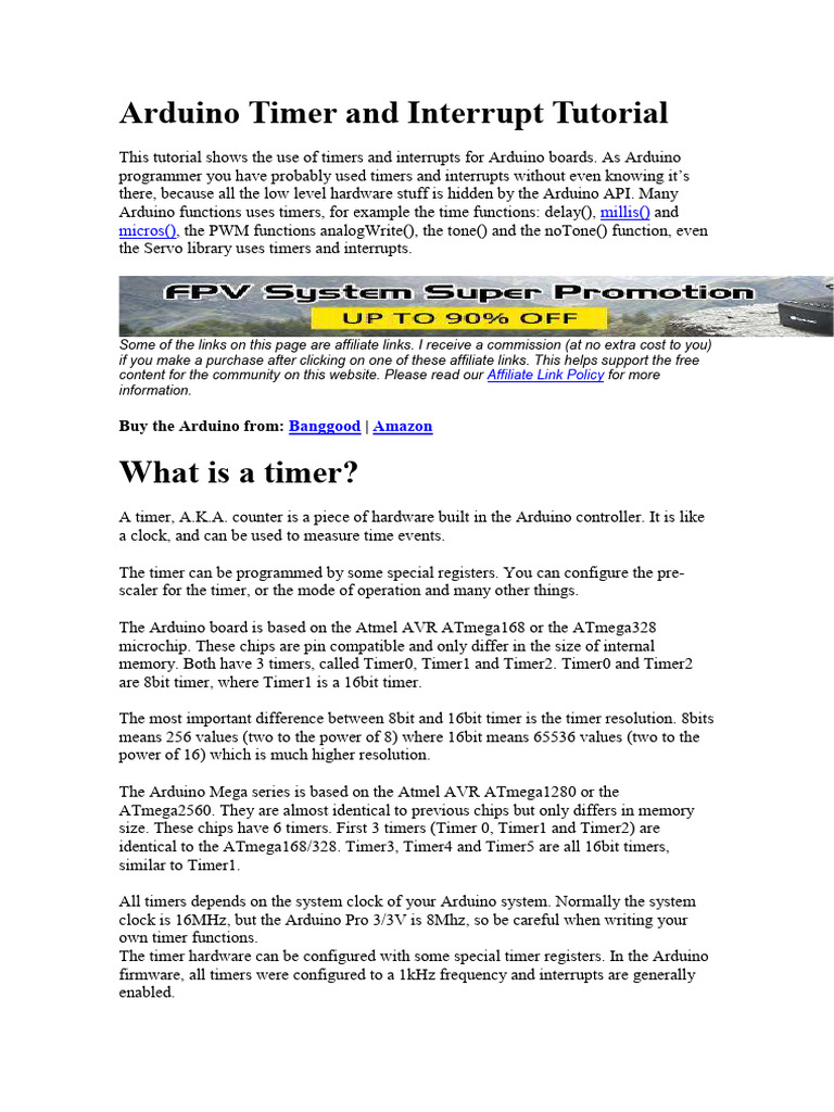 Arduino Timer And Interrupt Tutorial Pdf Arduino Computer Science 3716
