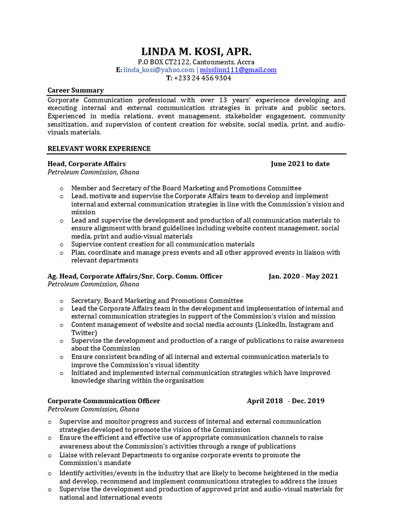 Linda CV | Download Free PDF | Social Media | Popular Culture & Media ...
