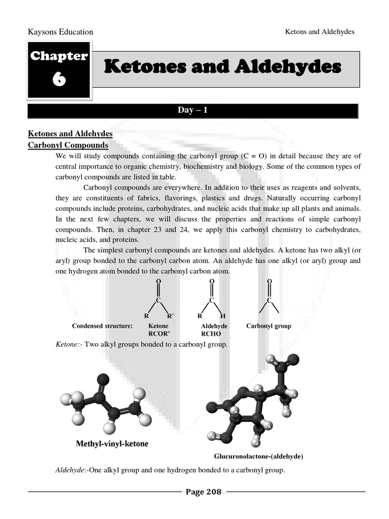 Aldehyde and Ketones CH-6 | PDF | Aldehyde | Ketone