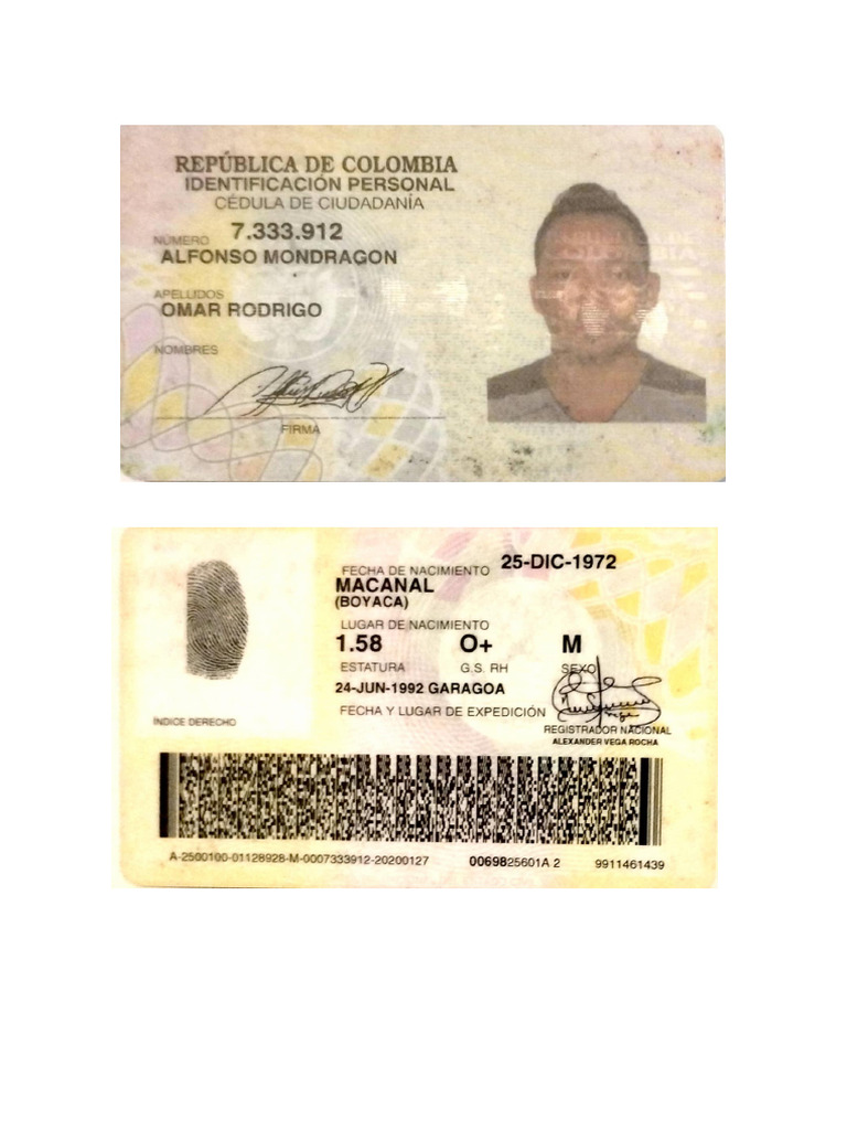 Cedula Word Omar Alfonso | PDF