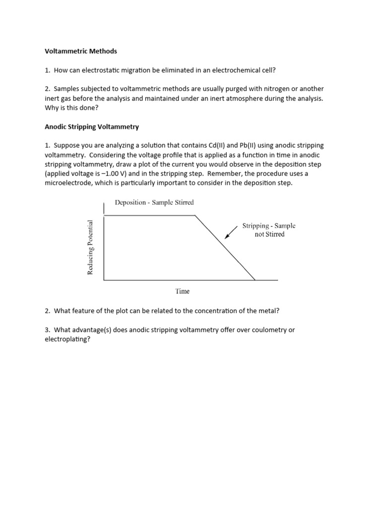 Activity Wenzel ProblemSet Voltammetric Methods | PDF | Analytical ...