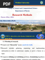 Research Methodology Lecture Notes | PDF