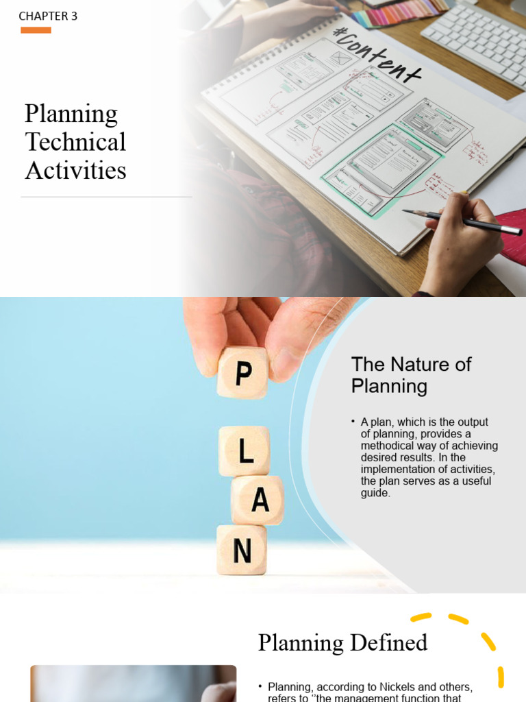 G3 - Planning Technical Activities | PDF | Goal | Strategic Planning