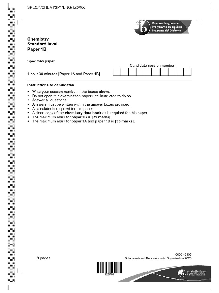 Paper 1B | PDF | Chemical Compounds | Chemical Substances