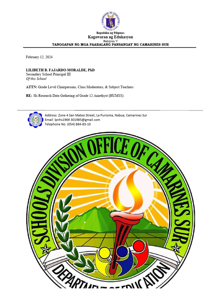 Data Gathering Letter - Appendix A | PDF | Evidence | Inquiry