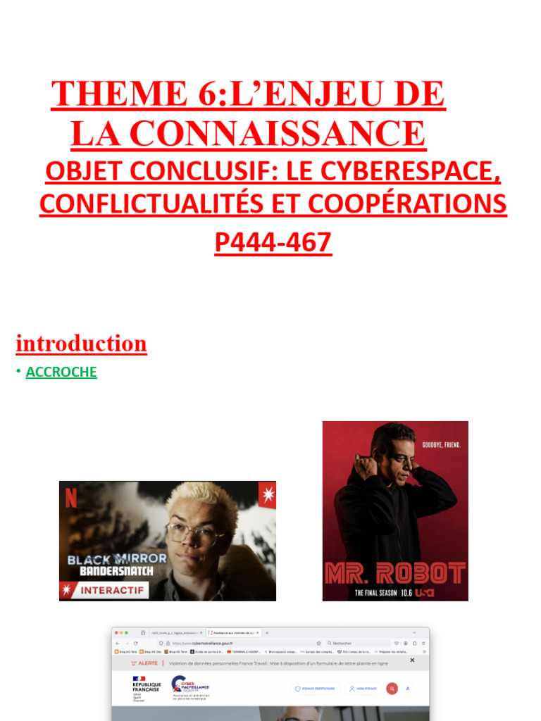 Objet Conclusif Cyberespace | PDF | Informatique | Cyberespace