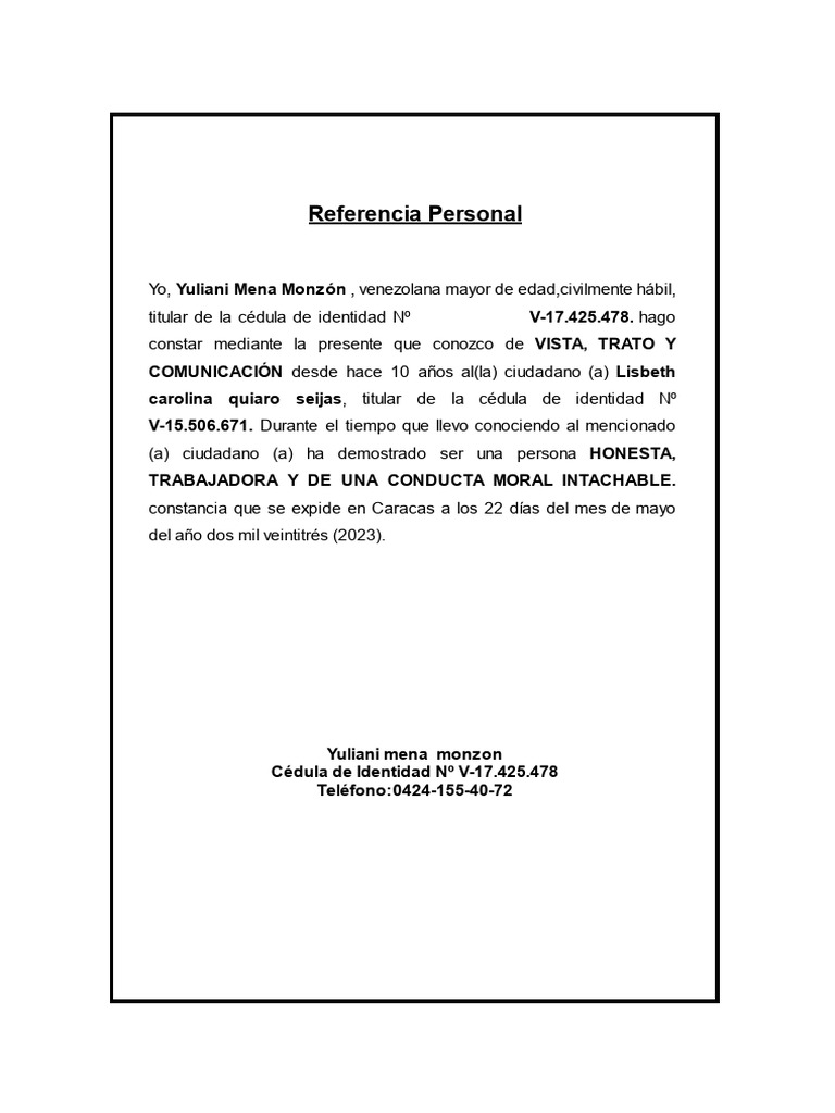 Referencia Per Yuli | PDF