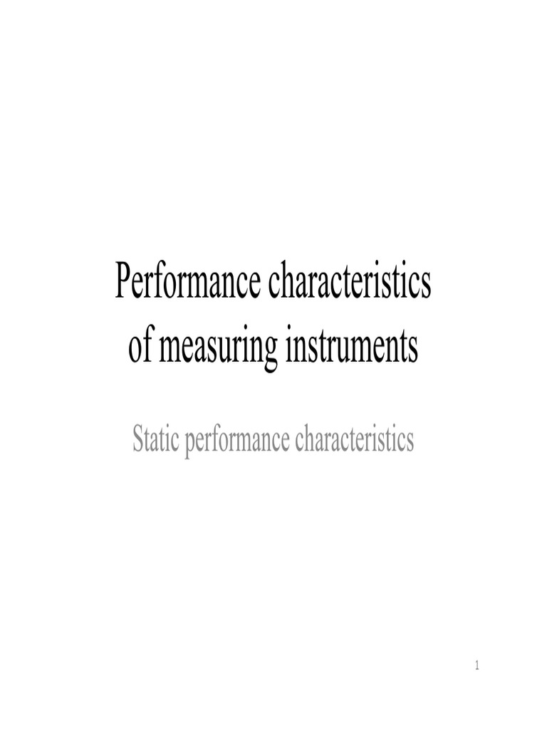 Performance Characteristics of Measuring Instruments of Measuring ...