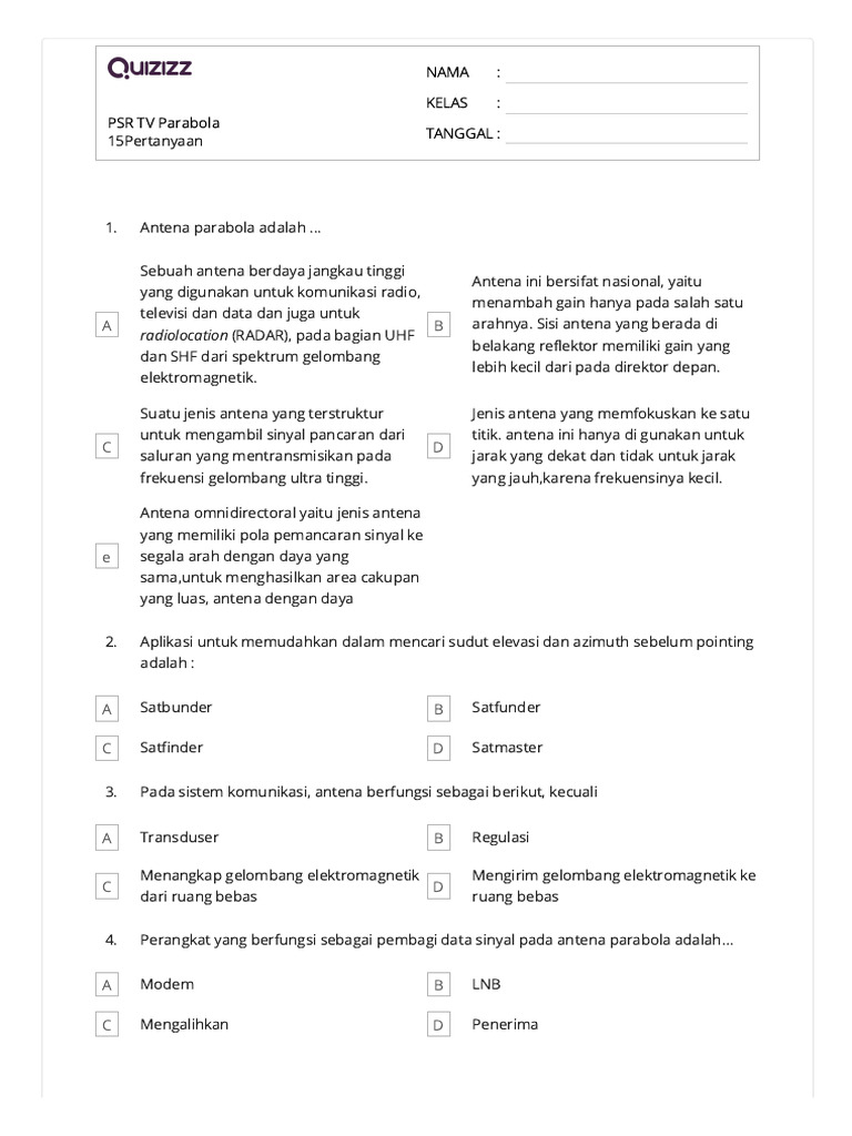 Jenis Antena Parabola dan Fungsinya | PDF