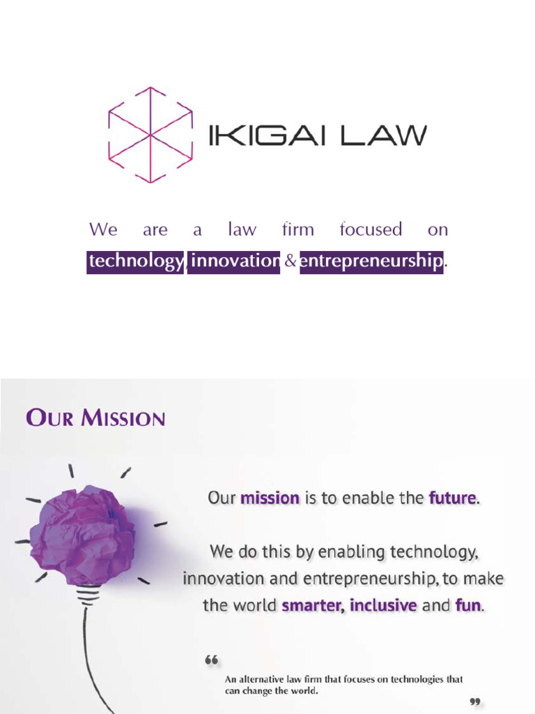 Ikigai Law Profile | PDF | Startup Company | Small Business & Entrepreneurs Ikigai Law Profile | PDF | Startup Company | Small Business & Entrepreneurs
