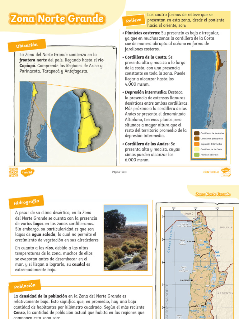 Características de la Zona Norte Grande | PDF | Andes | Ciencias de la ...