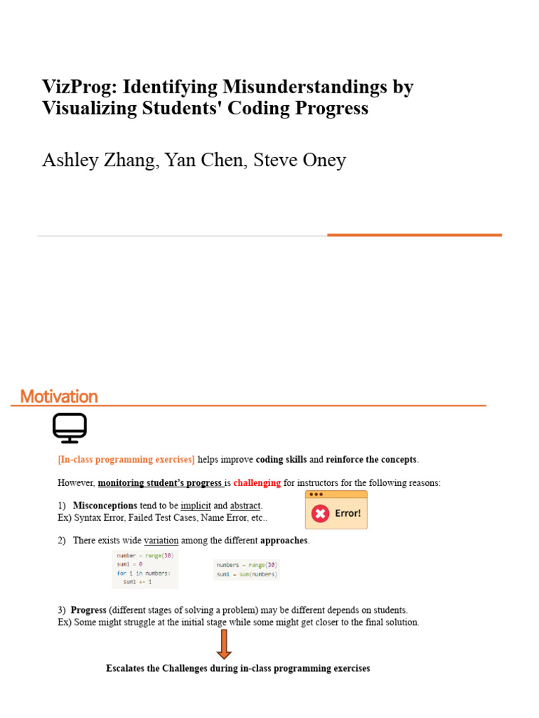 VizProg Identifying Misunderstandings By Visualizing Students' Coding ...