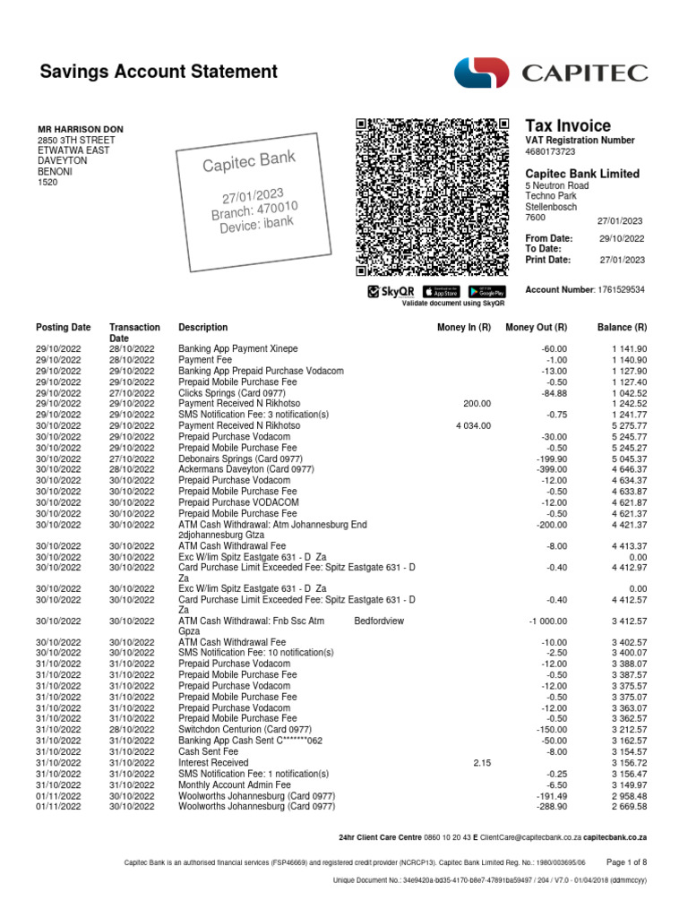 Account Statement | PDF | Debit Card | Stored Value Card