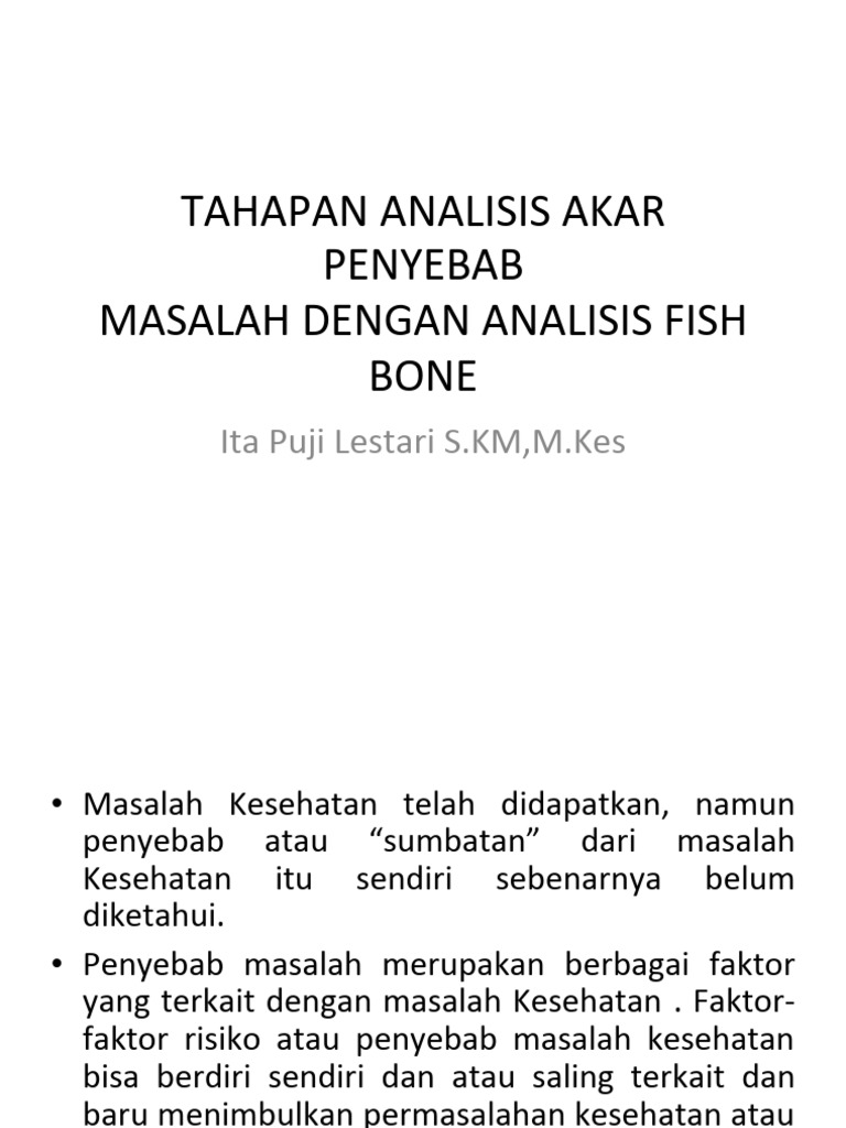 ANALISIS AKAR PENYEBAB MASALAH Anemia Dengan FISHBONE | PDF | Karier ...