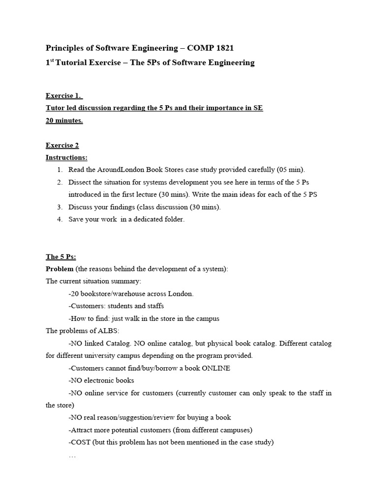 5Ps of Software Engineering Overview | PDF | Software Testing ...
