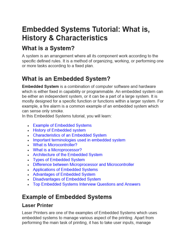 Embedded Systems: Overview & Key Concepts | PDF | Embedded System | Random Access Memory