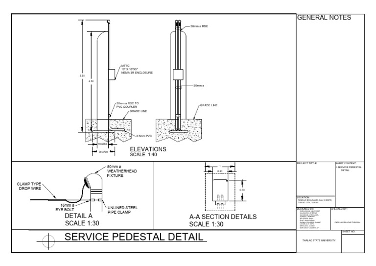 Smith Hall SERVICE PEDESTAL AutoCAD UPDATED | PDF