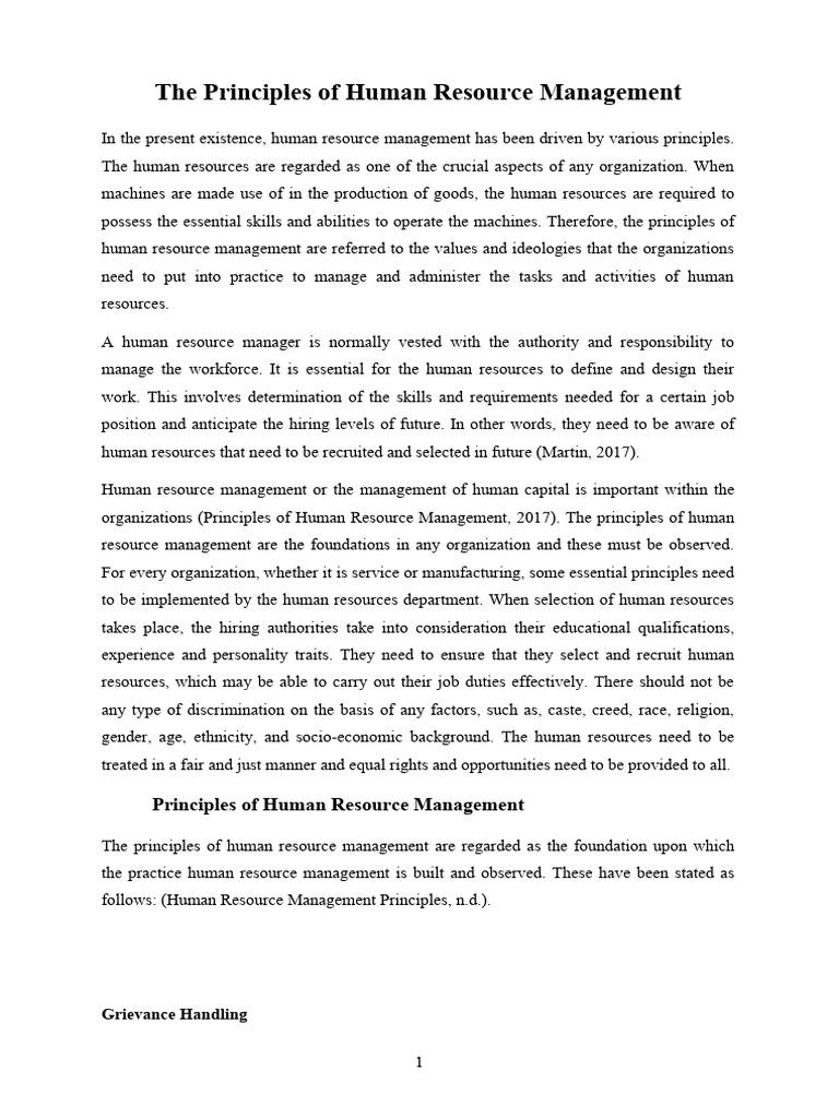 Principles of Human Resource Management | PDF | Human Resources ...